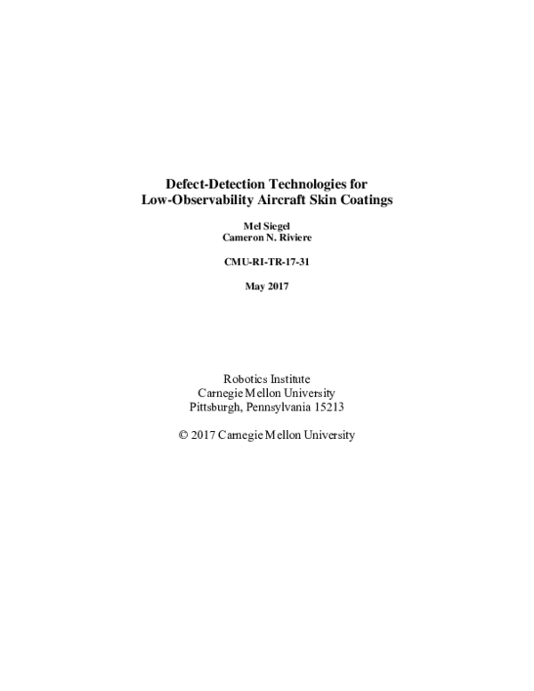 (PDF) Defect-Detection Technologies for Low-Observability Aircraft Skin ...