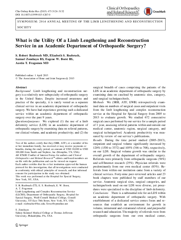 (PDF) What is the Utility Of a Limb Lengthening and Reconstruction ...
