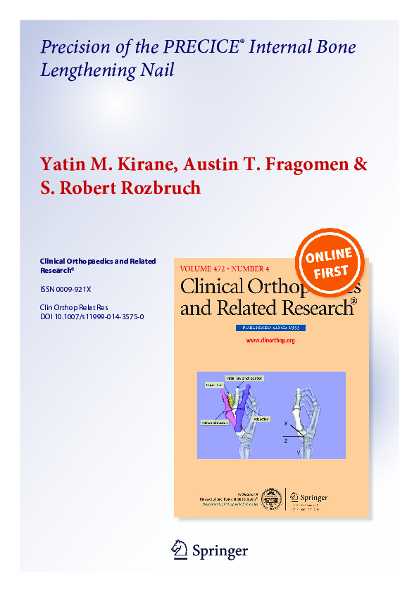 (PDF) Precision of the PRECICE® Internal Bone Lengthening Nail