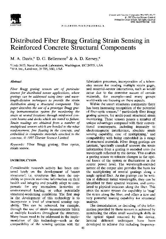 (PDF) Distributed fiber Bragg grating strain sensing in reinforced ...
