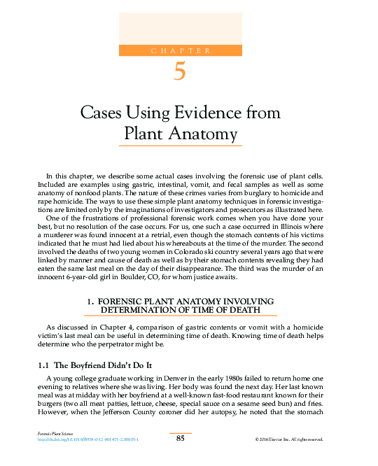 (PDF) Cases Using Evidence from Plant Anatomy