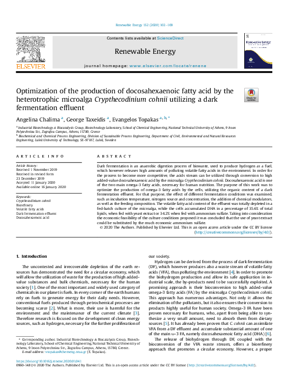 (PDF) Optimization of the production of docosahexaenoic fatty acid by ...
