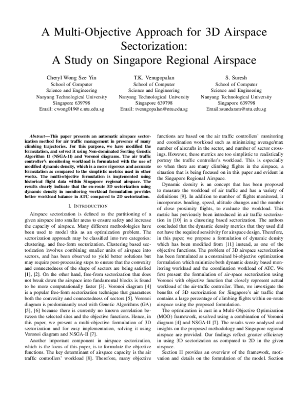 (PDF) A multi-objective approach for 3D airspace sectorization: A study ...