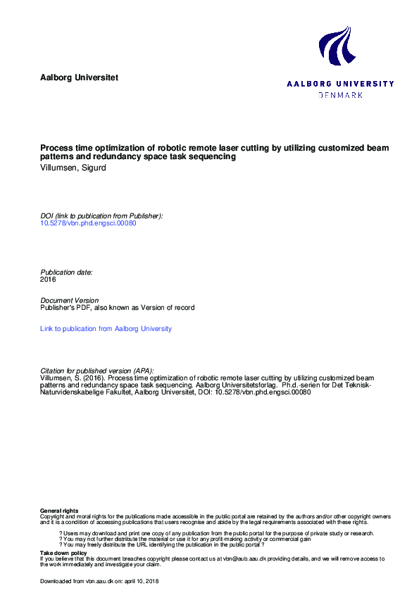 (PDF) PROCESS TIME OPTIMIZATION OF ROBOTIC REMOTE LASER CUTTING BY UTILIZING CUSTOMIZED BEAM ...