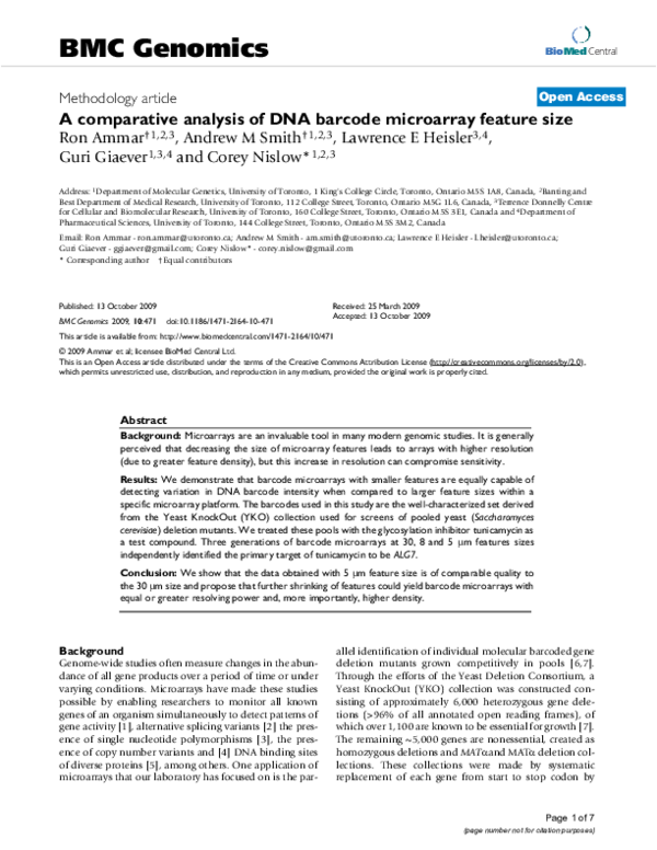 (PDF) BMC Genomics BioMed Central Methodology article