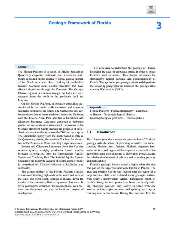 (PDF) Geologic Framework of Florida