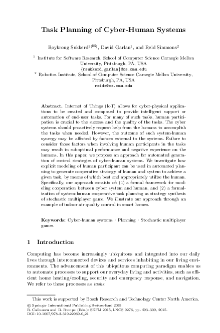 (PDF) Task Planning of Cyber-Human Systems