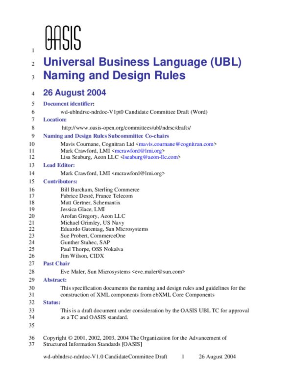 (PDF) Guidelines for Universal Business Language XML Components