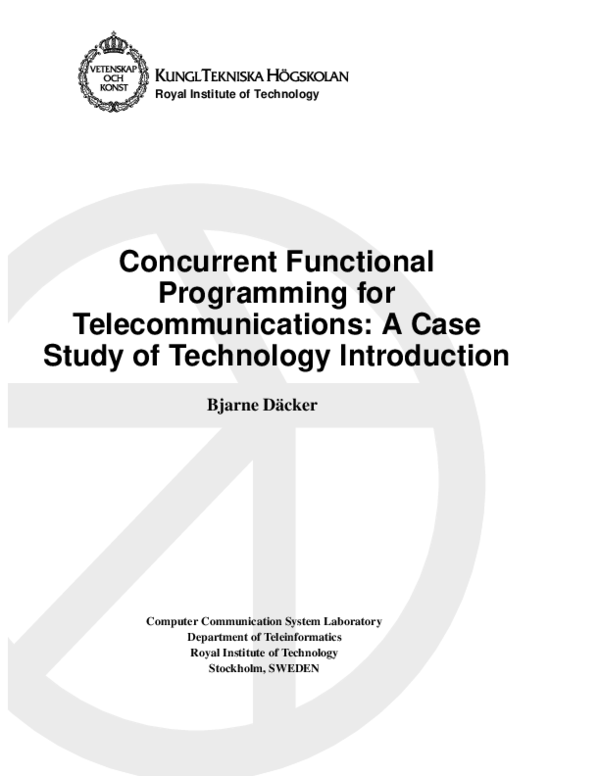 (PDF) Concurrent Functional Programming for Telecommunications : A Case Study of Technology ...