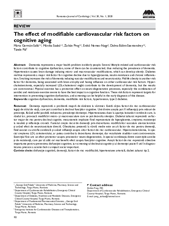 (PDF) The effect of modifiable cardiovascular risk factors on cognitive ...