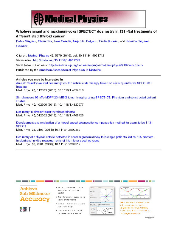 (PDF) Whole-remnant and maximum-voxel SPECT/CT dosimetry in 131I-NaI treatments of ...