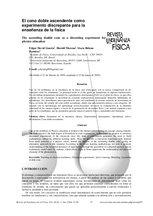 (PDF) The ascending double cone as a dissenting experiment for physics ...