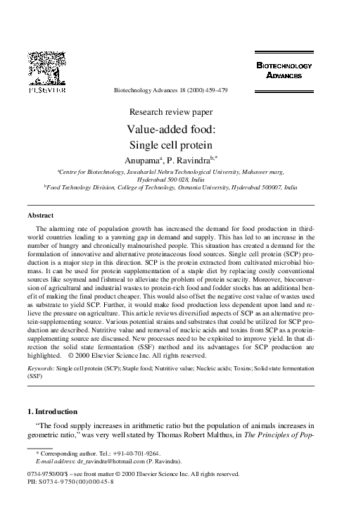(PDF) Value-added food:: Single cell protein