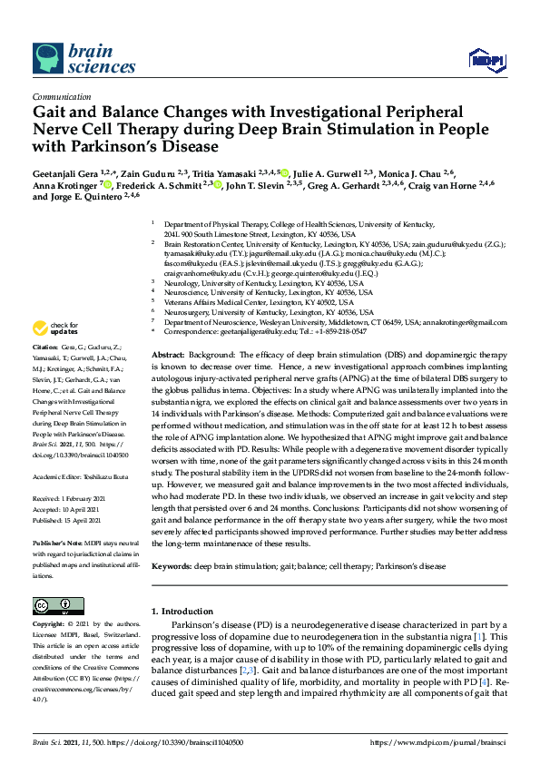 (PDF) Gait and Balance Changes with Investigational Peripheral Nerve Cell Therapy during Deep ...