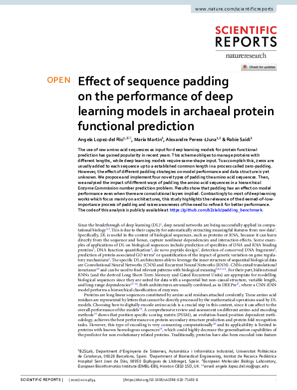 (PDF) Effect of sequence padding on the performance of deep learning ...