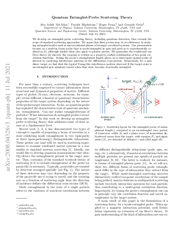 (PDF) Quantum entangled-probe scattering theory