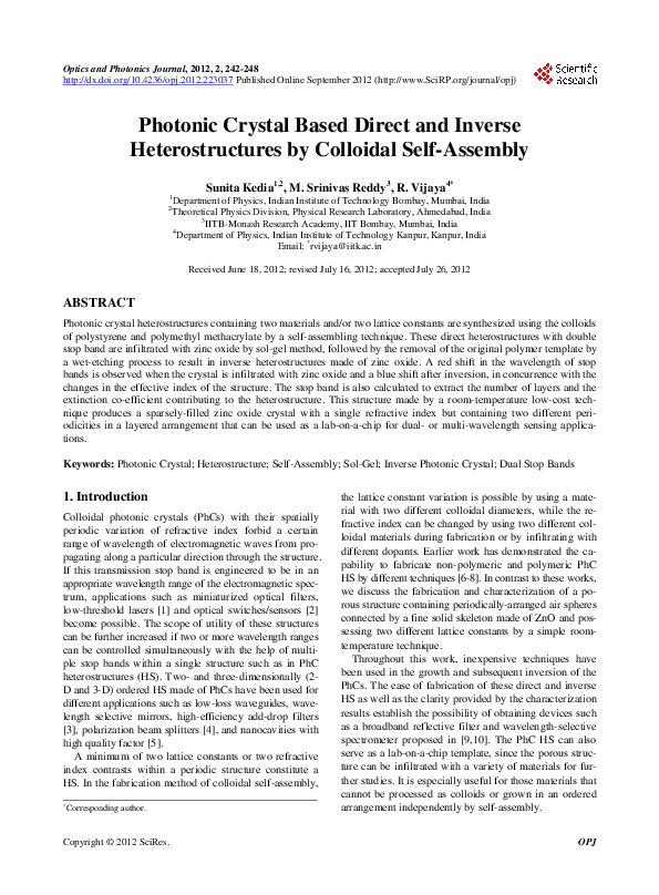 (PDF) Photonic Crystal Based Direct and Inverse Heterostructures