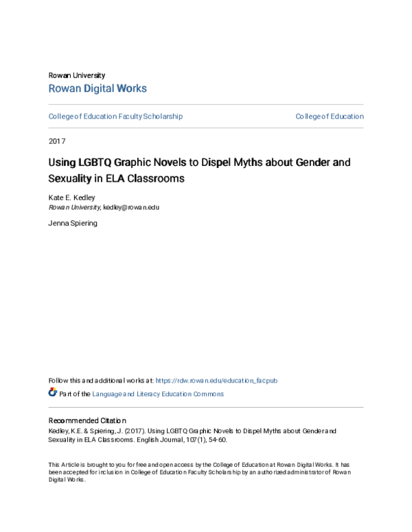 (PDF) Using LGBTQ Graphic Novels to Dispel Myths about Gender and ...