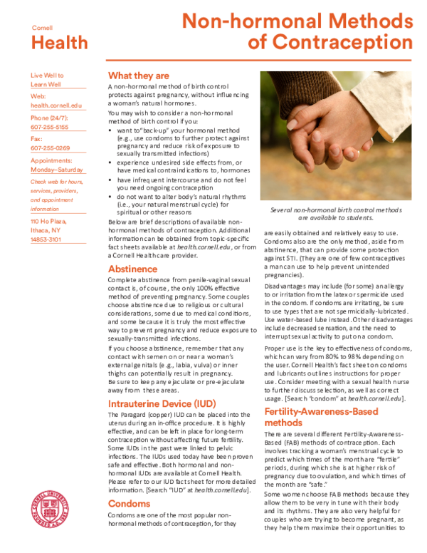 (PDF) Non-hormonal methods of contraception