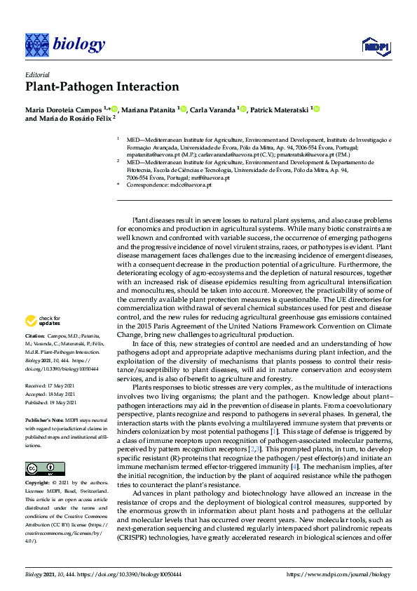 (PDF) Plant-Pathogen Interaction