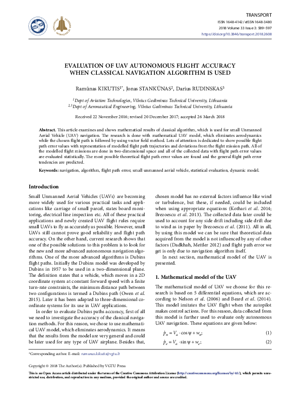 (PDF) Evaluation of Uav Autonomous Flight Accuracy When Classical ...