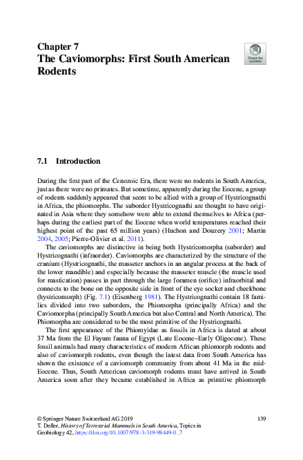 (PDF) The Caviomorphs: First South American Rodents