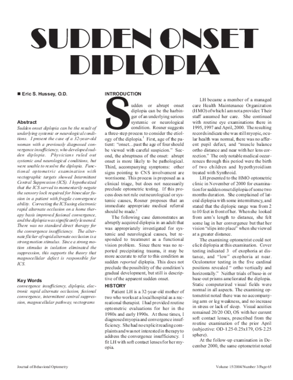 (PDF) Sudden diplopia