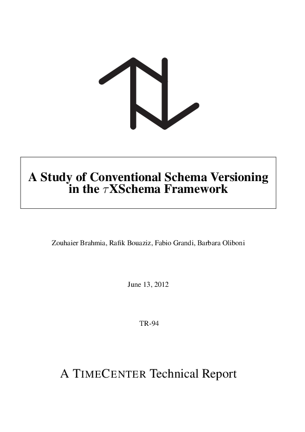 (PDF) A Study of Conventional Schema Versioning in the τ XSchema Framework | Fabio Grandi ...