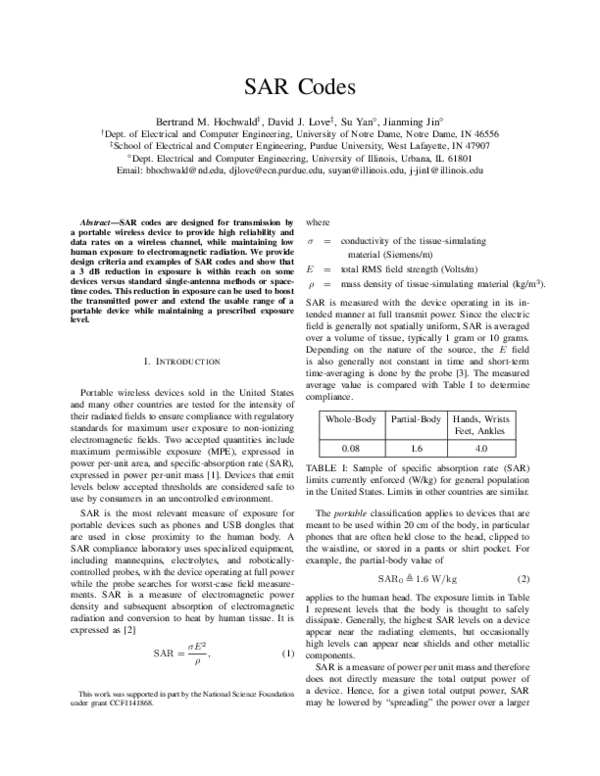 (PDF) SAR codes