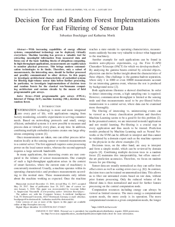 (PDF) Decision Tree and Random Forest Implementations for Fast ...