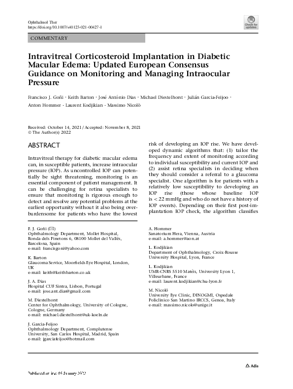 (PDF) Intravitreal Corticosteroid Implantation in Diabetic Macular ...