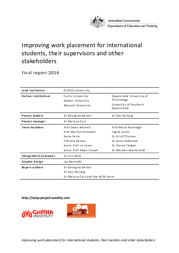 (PDF) Improving work placement for international students, their ...