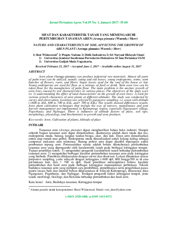 (PDF) NATURE AND CHARACTERISTICS OF SOIL AFFECTING THE GROWTH OF AREN ...