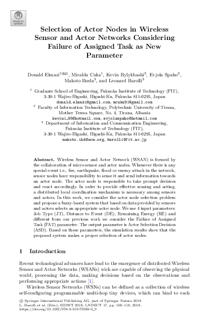 (PDF) Selection of Actor Nodes in Wireless Sensor and Actor Networks Considering Failure of ...