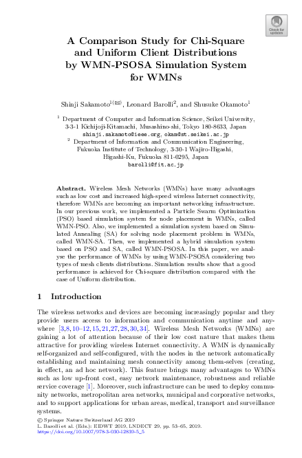 (PDF) A Comparison Study for Chi-Square and Uniform Client Distributions by WMN-PSOSA Simulation ...