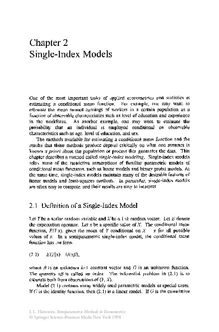 (PDF) Single-Index Models