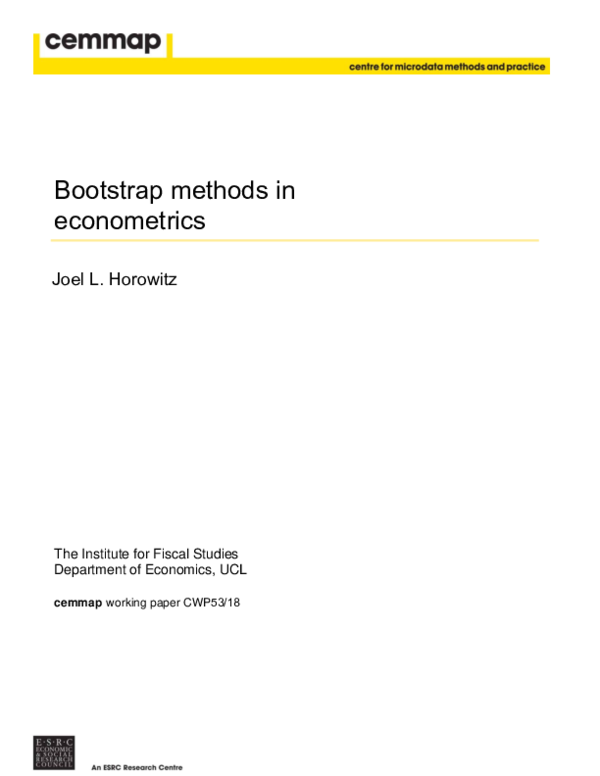 (PDF) Bootstrap methods in econometrics