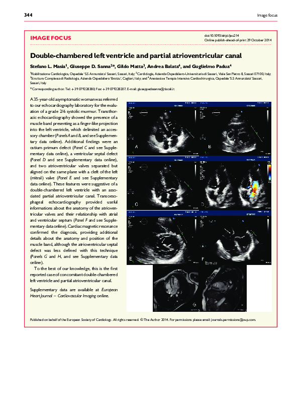 (PDF) Double-chambered left ventricle and partial atrioventricular canal