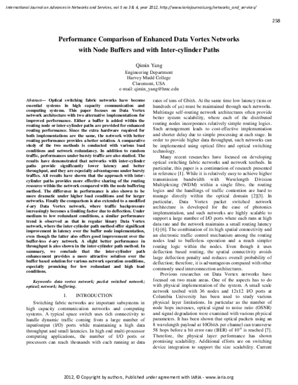 (PDF) Performance Comparison of Enhanced Data Vortex Networks with Node Buffers and with Inter ...