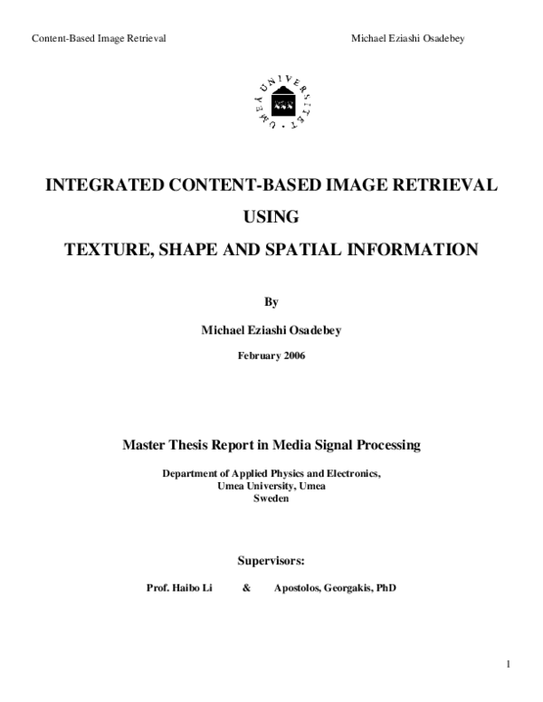 (PDF) Content-Based Image Retrieval Michael Eziashi Osadebey INTEGRATED CONTENT-BASED IMAGE ...