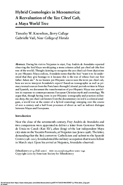 (PDF) Hybrid Cosmologies in Mesoamerica: A Reevaluation of the Yax ...