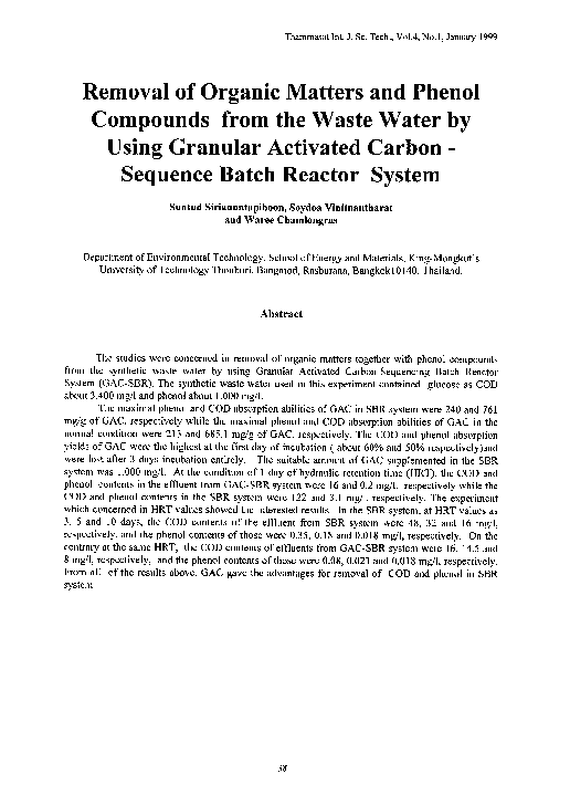 (PDF) Removal of Organic Matters and Phenol Compounds from the Waste Water by Using Granular ...