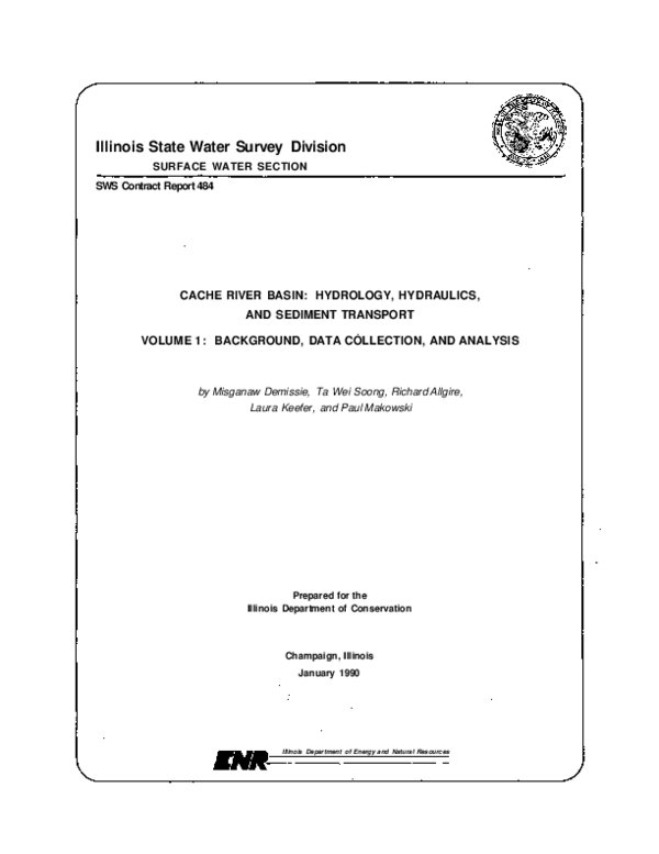 (PDF) Cache River Basin: Hydrology, Hydraulics, and Sediment Transport ...