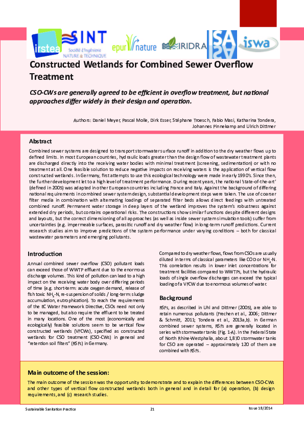(PDF) Constructed Wetlands for Combined Sewer Overflow Treatment