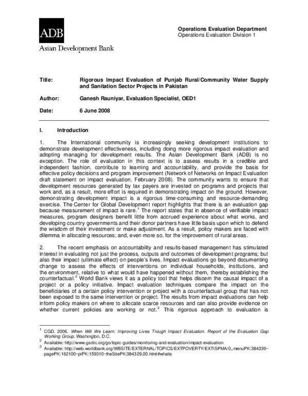 (PDF) Work-in-Progress : Not for Quotation Title : Rigorous Impact Evaluation of Punjab Rural ...