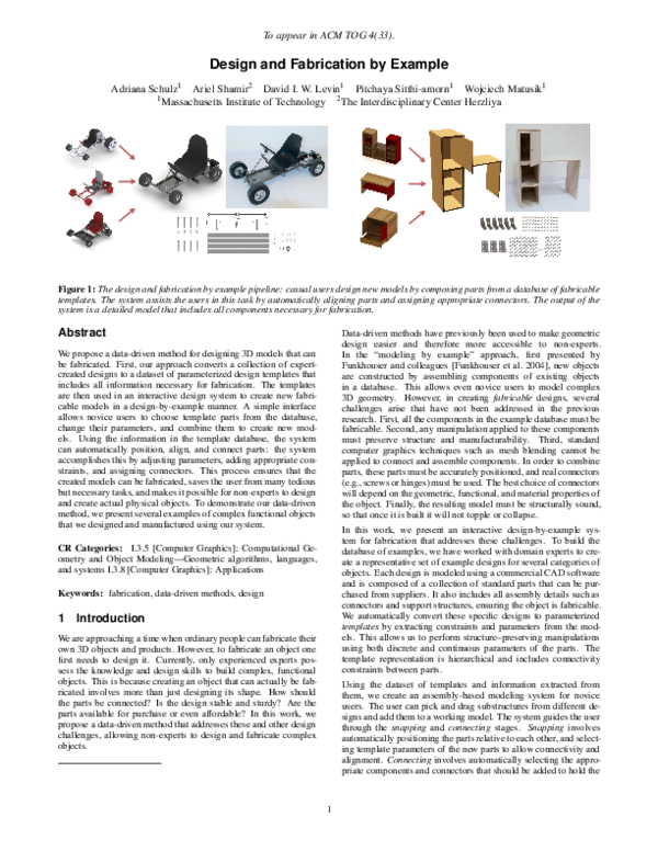 (PDF) Design and fabrication by example