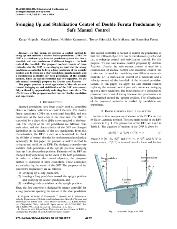 (PDF) Swinging up and stabilization control of double Furuta pendulums ...