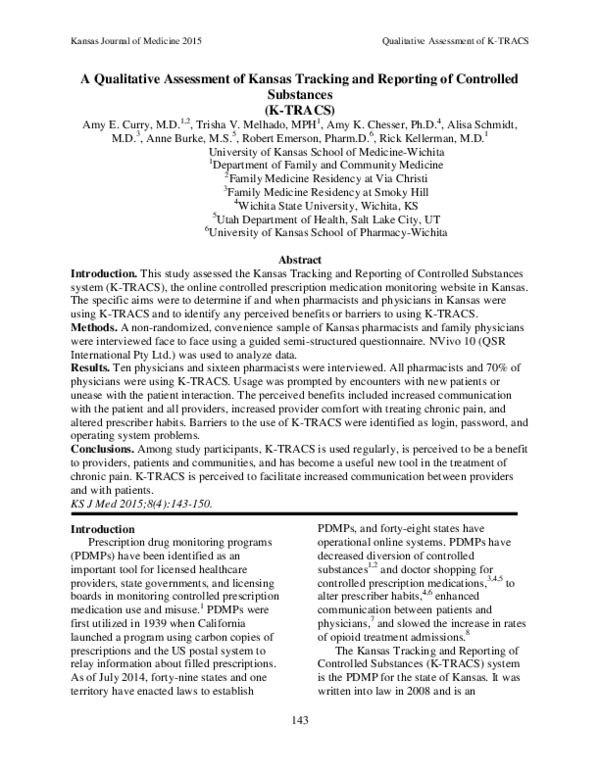 (PDF) A Qualitative Assessment of Kansas Tracking and Reporting of ...