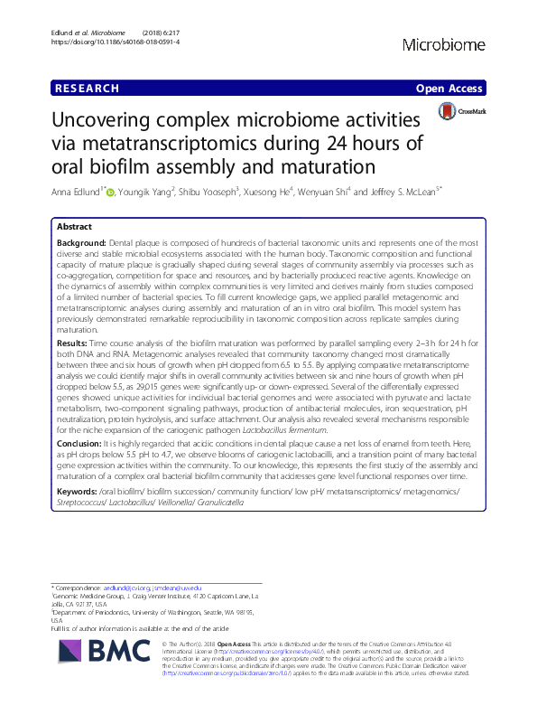 (PDF) Uncovering complex microbiome activities via metatranscriptomics ...