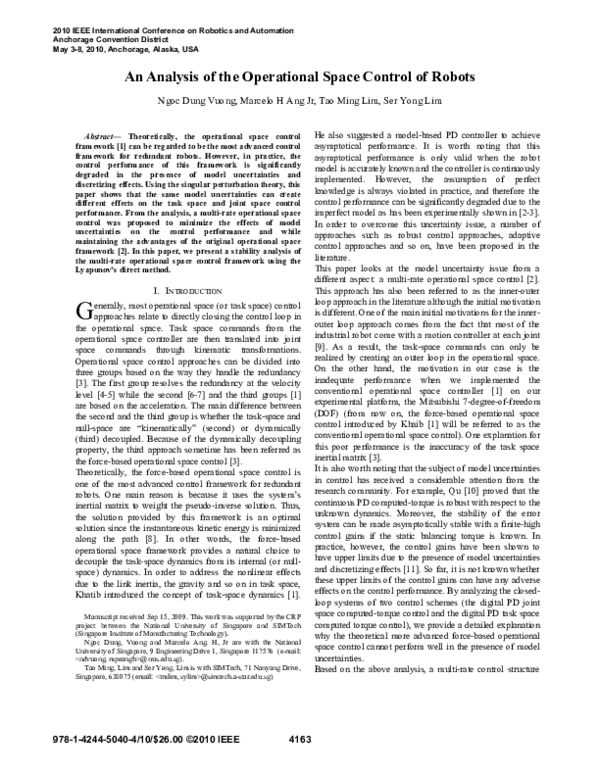 Pdf Multi Rate Control Framework For Robots